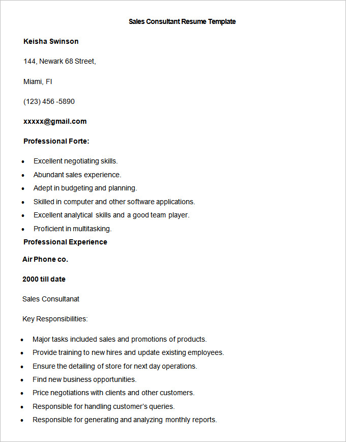 Sales Resume Template – 41+ Free Samples, Examples, Format Download!