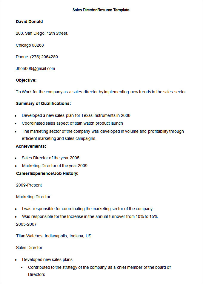 Sales Resume Template – 41+ Free Samples, Examples, Format Download!