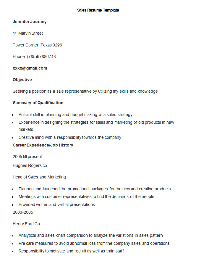 Sales Resume Template – 41+ Free Samples, Examples, Format Download!