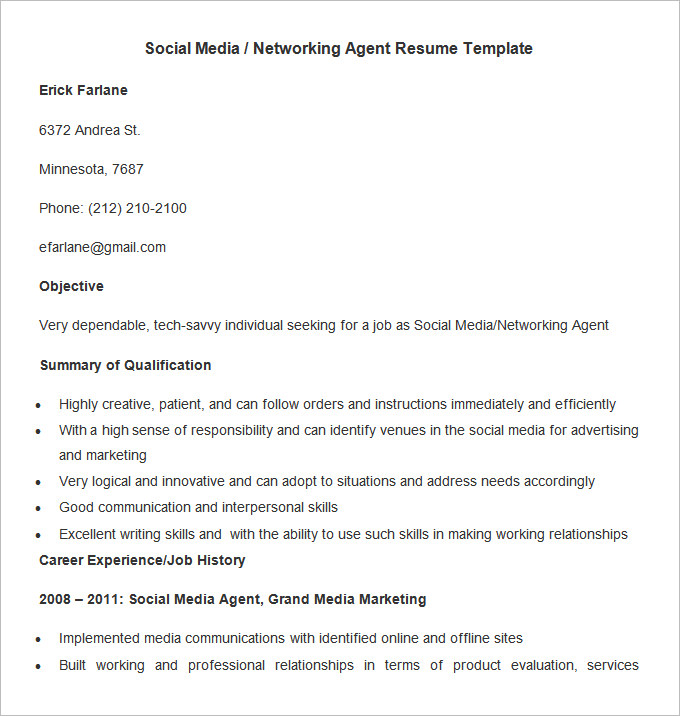 Media Resume Template – 31+ Free Samples, Examples, Format Download!