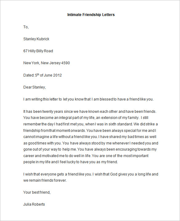 36+ Friendly Letter Templates – Free Sample, Example Format Download ...