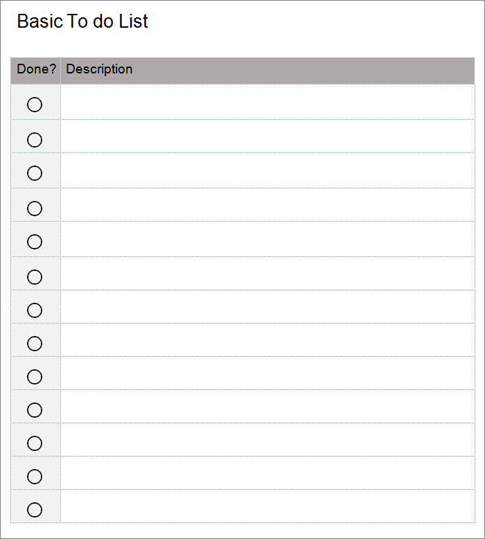 To Do List Word Template Task List Templates