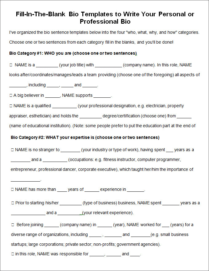 Free 38+ Biography Templates - DOC, PDF, Excel