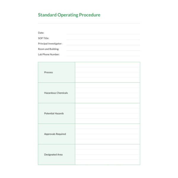 Sample Standard Operating Procedure Template For Your Needs
