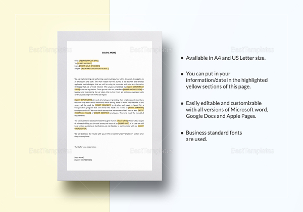 17+ Memo Templates - Google Docs | MS Word | Pages | Sample | Example ...