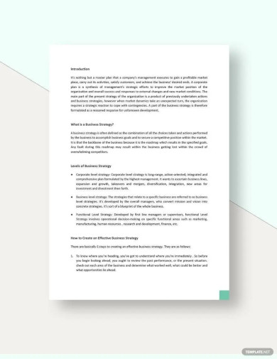 Business Strategy Template - 18+ Word, PDF, PPT Documents Download