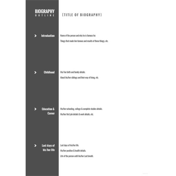 24+ Autobiography Outline Templates & Samples - DOC, PDF