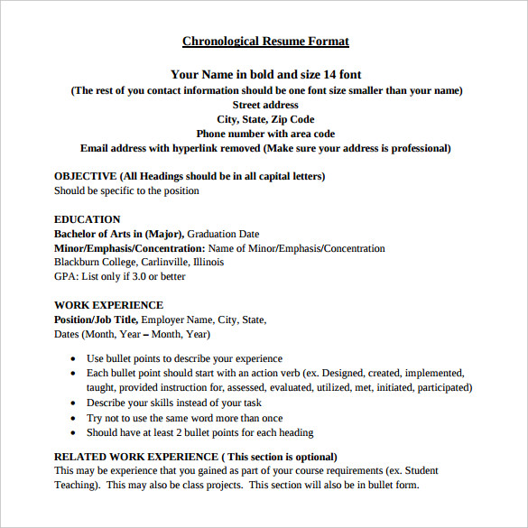 29+ Chronological Resume Template in InDesign | Illustrator | Word ...