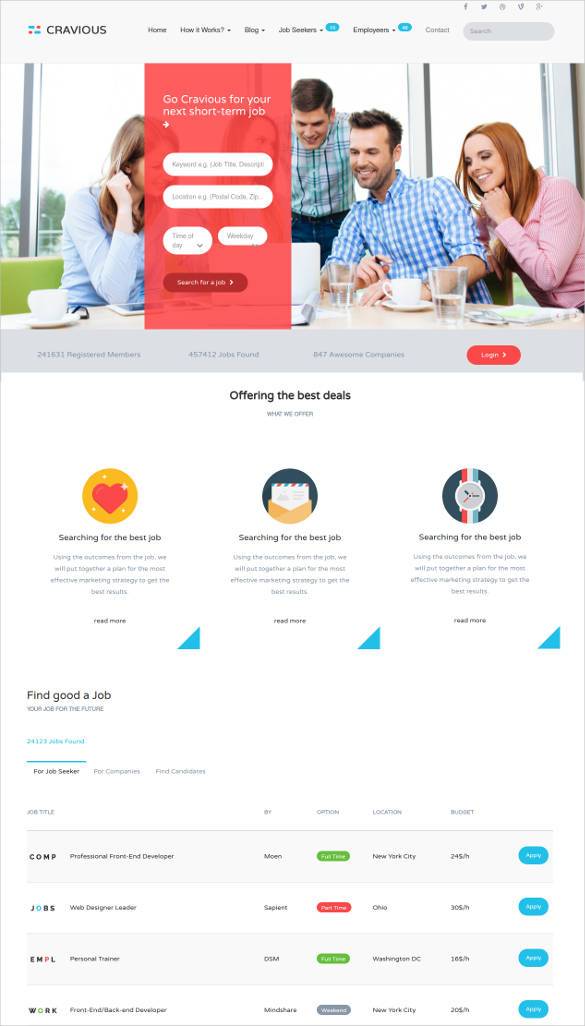 23+ Job Portal HTML5 Themes & Templates