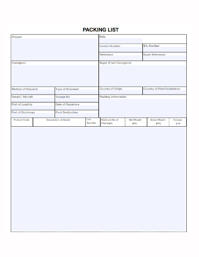 Free 44+ Packing List Templates - PDF, DOC, Excel