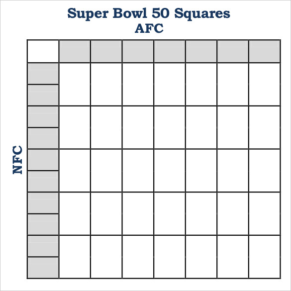 Super Bowl Squares Template