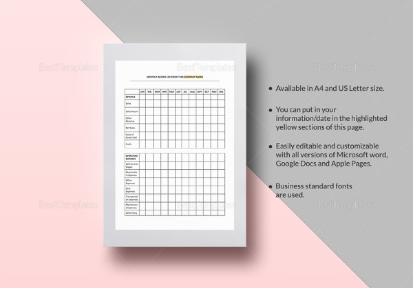 FREE 32+ Financial Statement Templates in MS Word | Pages | Google Docs ...