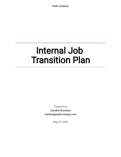 26+ Transition Plan Templates - Free Word, PDF Documents Download!