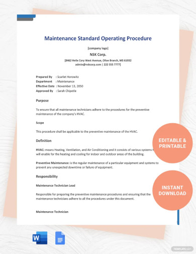 43+ Standard Operating Procedure Templates - PDF, DOC