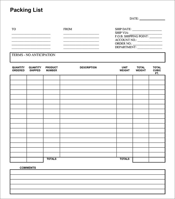 44 Packing List Templates PDF DOC Excel