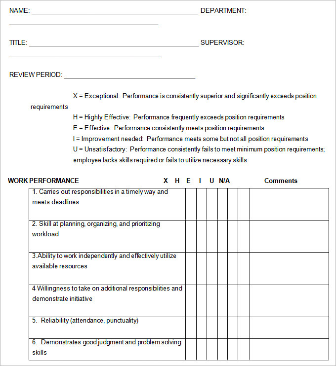 Project Manager Performance Review Template