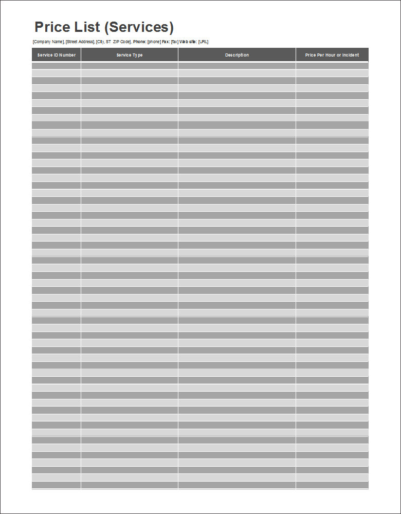 Free 40+ Price List Templates, DOC, PDF, Excel, PSD
