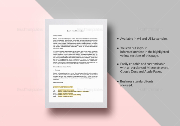 17+ Memo Templates - Google Docs | MS Word | Pages | Sample | Example ...