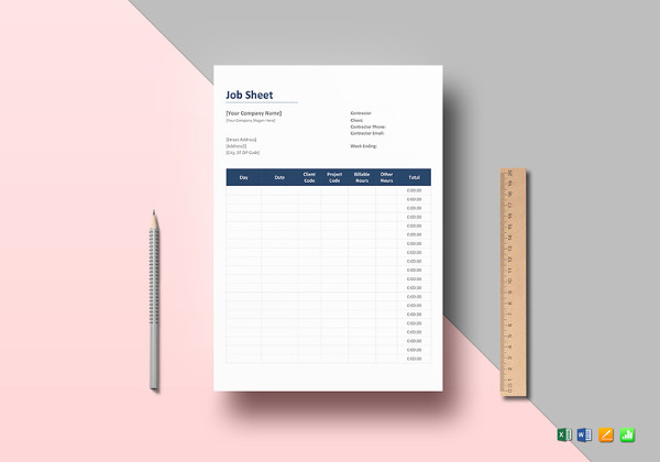 22+ Job Sheet Templates & Samples - DOC, PDF, Excel, Apple Pages ...