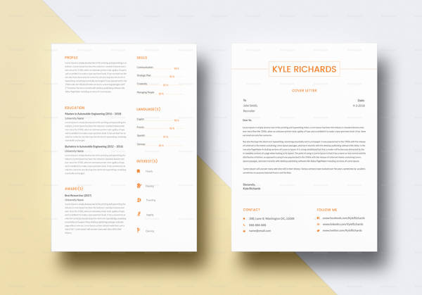 Automobile Resume Templates - 29+ Word, PDF, Apple Pages, InDesign, PSD ...