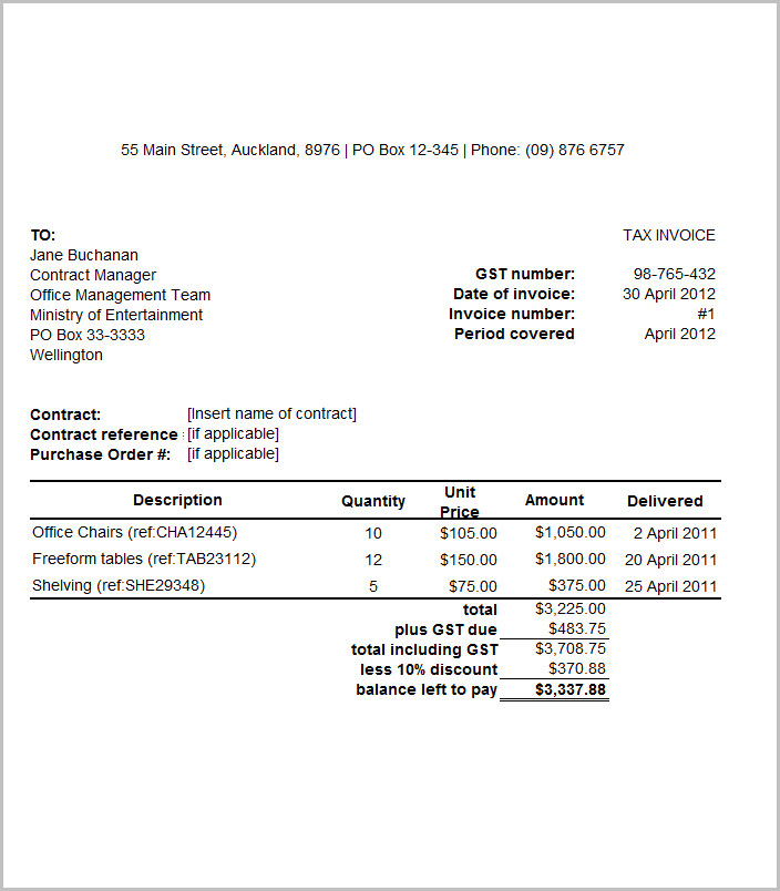 14+ Free Tax Invoice Templates - Word,Excel, AI
