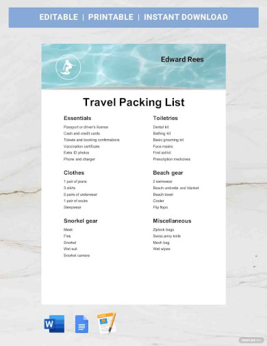 Free 44+ Packing List Templates - PDF, DOC, Excel