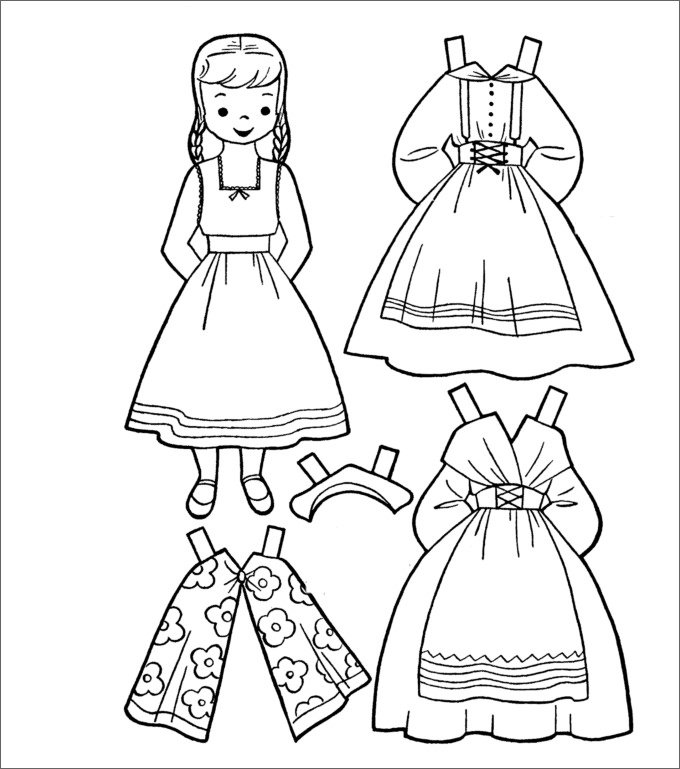 27+ Paper Doll Templates, Crafts & Coloring Pages