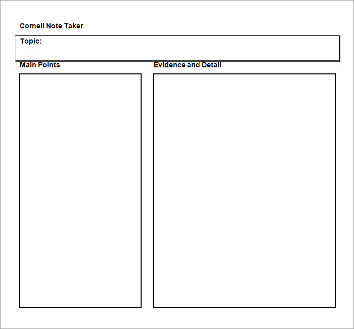Cornell Notes Template - 29+ Word, PDF Format Download