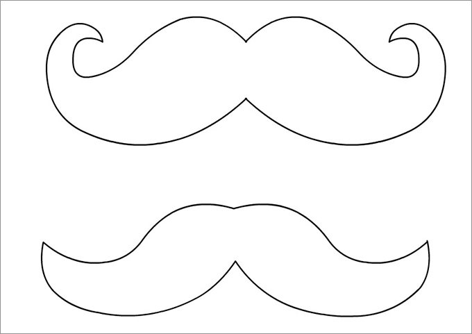 15 Mustache Templates And Colouring Pages