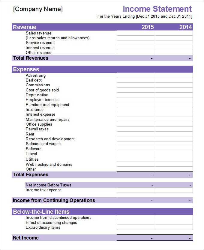Financial Statement Template 13 Free Word Excel PDF Formats