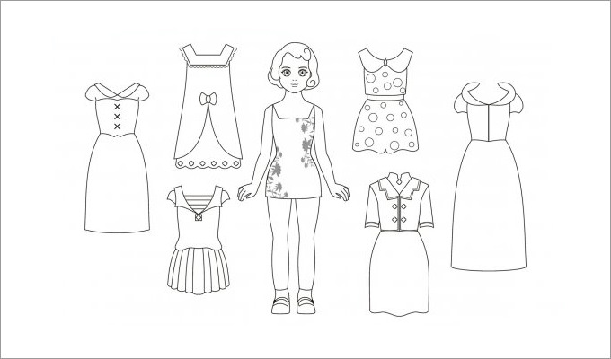 27 Paper Doll Templates Crafts Coloring Pages