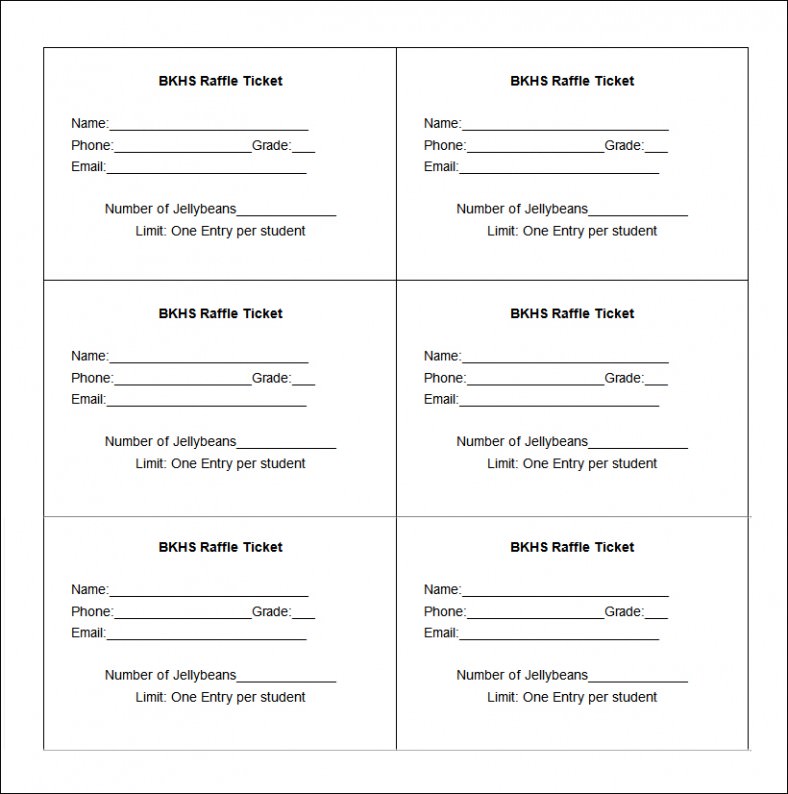 19+ Sample Printable Raffle Ticket Templates - PSD, Ai, Word