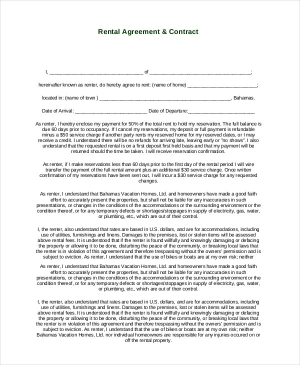 44+ Simple Rental Agreement Templates - PDF, Word