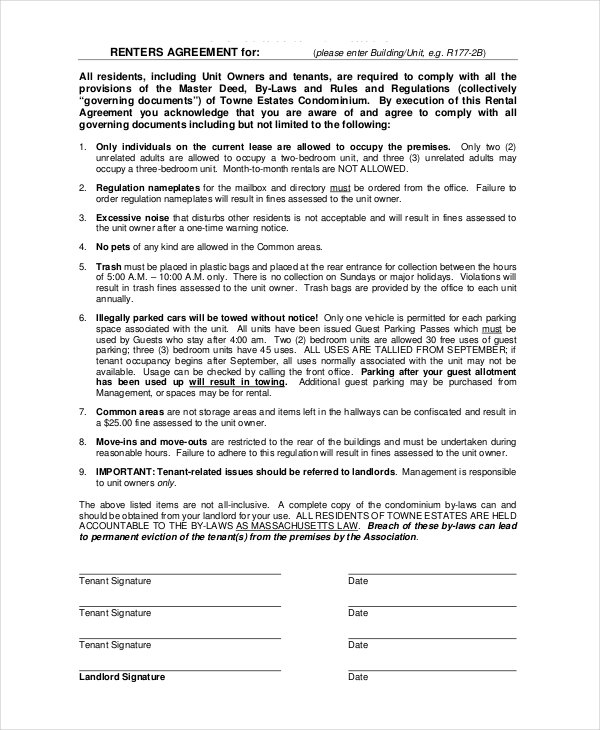44 Simple Rental Agreement Templates PDF Word Free Premium 