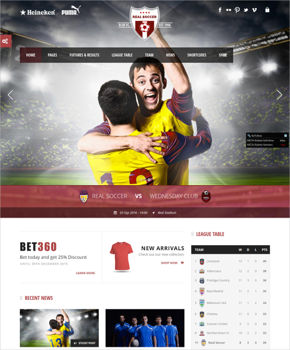13+ Football WordPress Themes & Templates