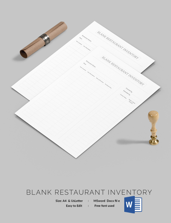 Restaurant Inventory Template - 27+ Free word, Excel Documents Download