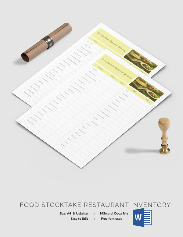 Restaurant Inventory Template - 27+ Free word, Excel Documents Download