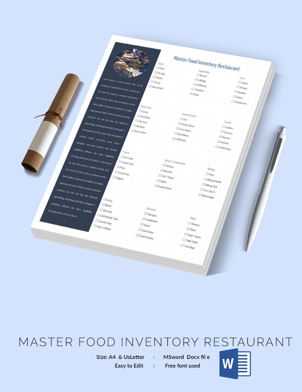 Restaurant Inventory Template - 27+ Free word, Excel Documents Download