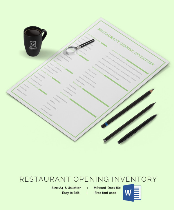 Restaurant Inventory Template - 27+ Free word, Excel Documents Download