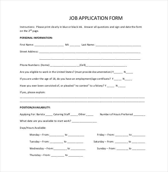 Job Application Template - 24+ Examples in PDF, Word