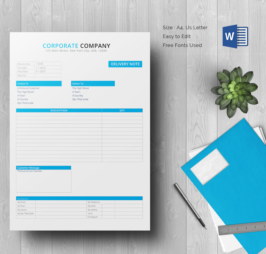 37+ Delivery Note Templates - PDF, Docs, Word