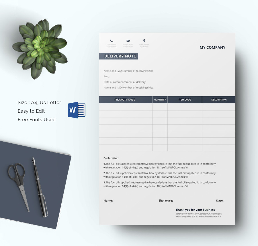 37+ Delivery Note Templates - PDF, Docs, Word