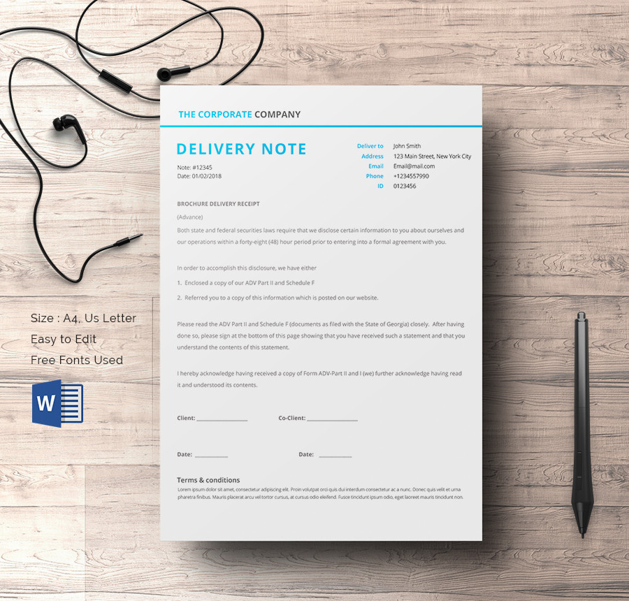 37+ Delivery Note Templates - PDF, Docs, Word