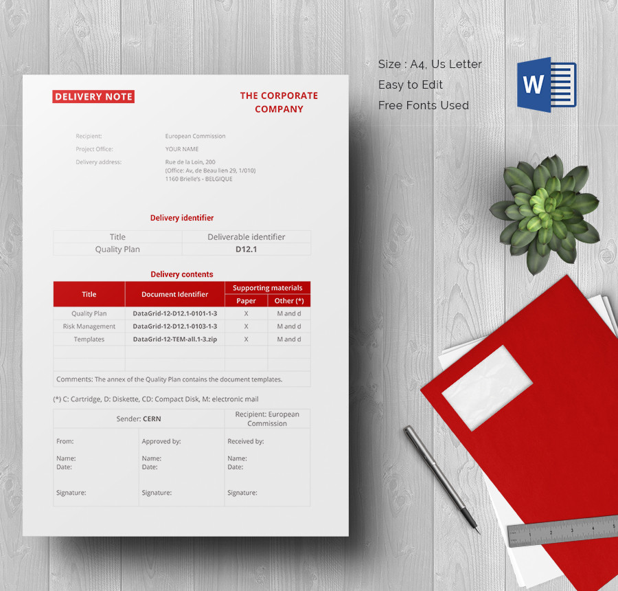 37+ Delivery Note Templates - PDF, Docs, Word