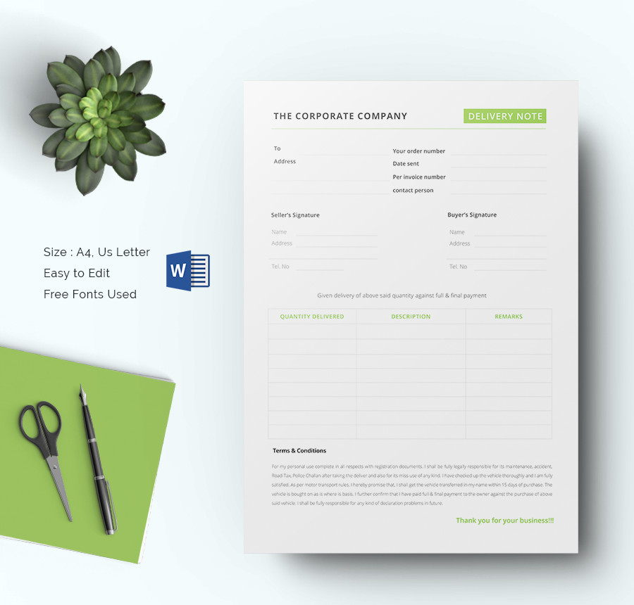 37+ Delivery Note Templates - PDF, Docs, Word