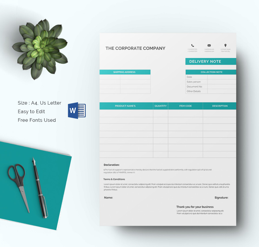 37+ Delivery Note Templates - PDF, Docs, Word