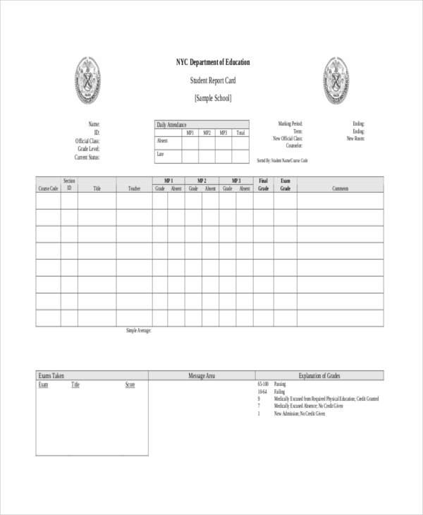 34+ Report Card Templates- Word, Docs, PDF, Pages