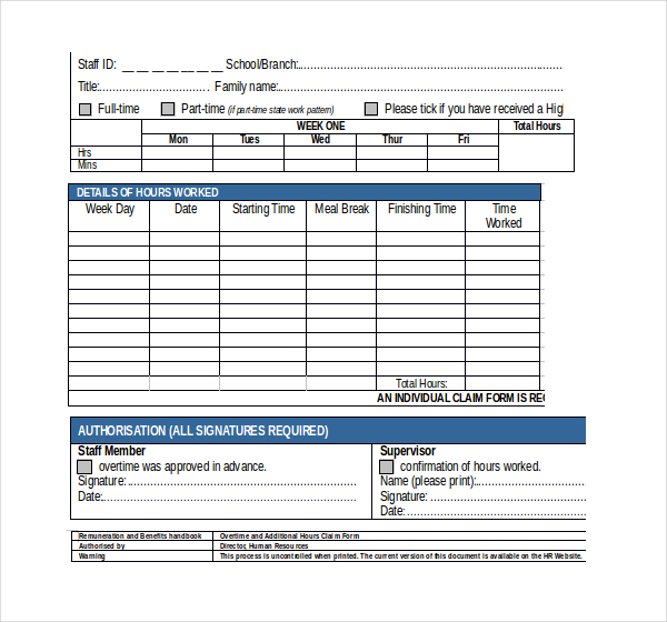 23+ Overtime Sheet Templates – Free Sample, Example Format Download