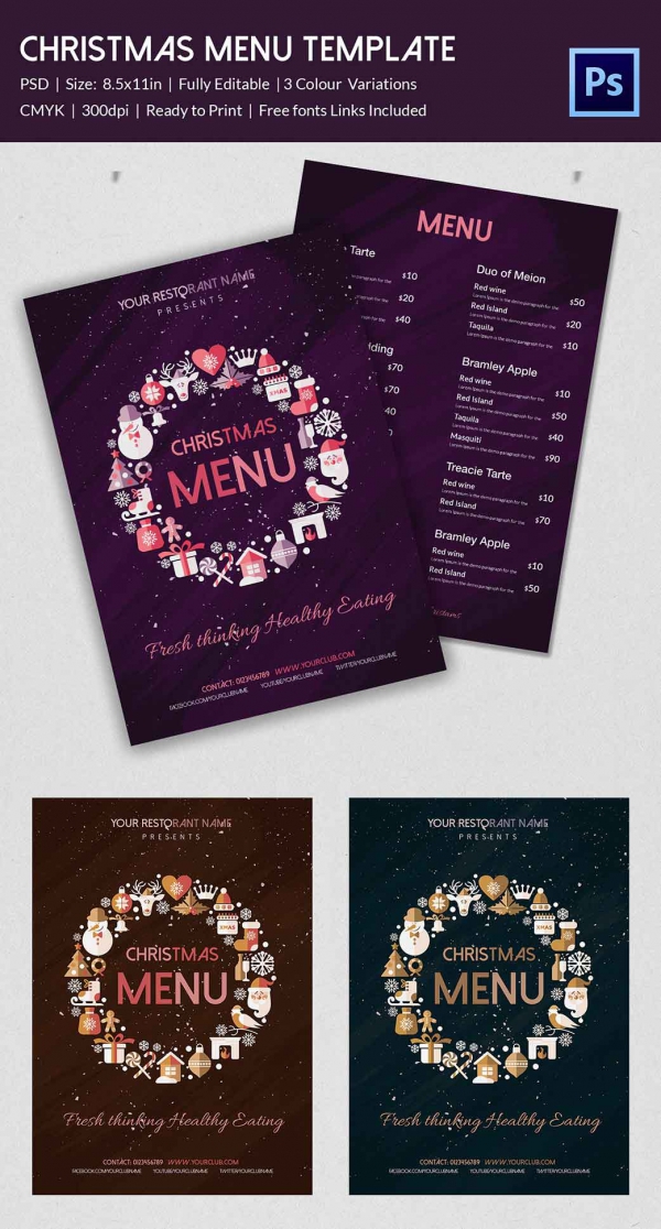 35+ Christmas Menu Template - Free Sample, Example Format Download ...