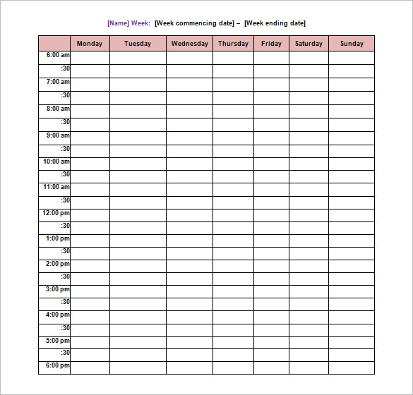 School Schedule Template - 19+ Word, Excel, PDF Format Download